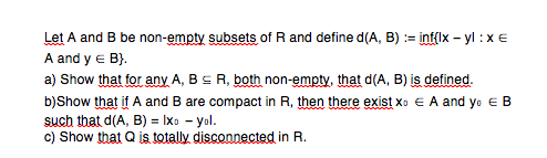 Solved Let A and B be non-empty subsets of R and define | Chegg.com