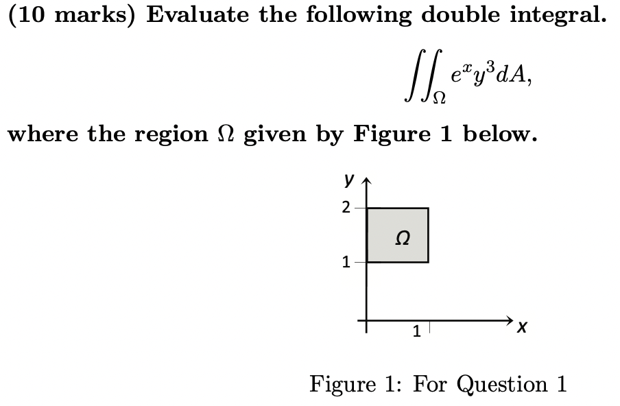 Solved (10 marks) Evaluate the following double integral. | Chegg.com