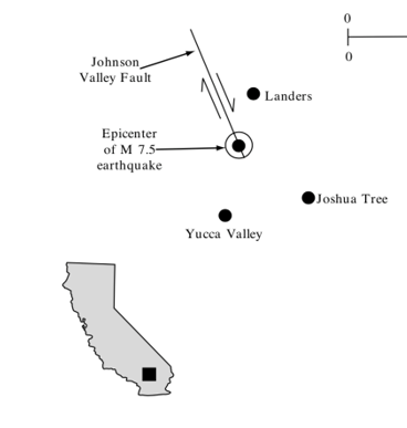 Solved This map shows the Johnson valley fault in | Chegg.com