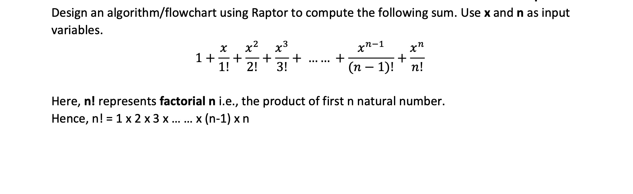 Solved Design An Algorithmflowchart Using Raptor To Compute 