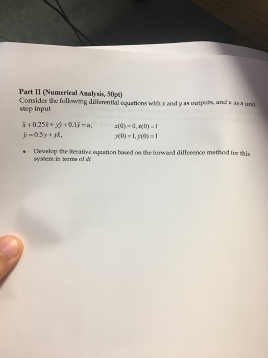Solved Part II (Numerical Analysis, 50pt) Consider the | Chegg.com