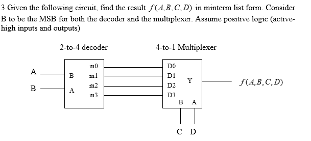 Solved 3 Given the following circuit, find the result | Chegg.com