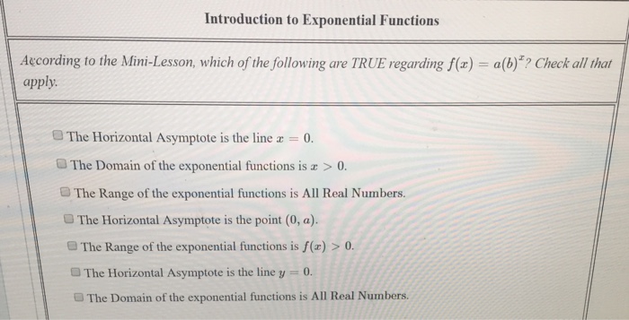 Solved Introduction to Exponential Functions Aecording to | Chegg.com