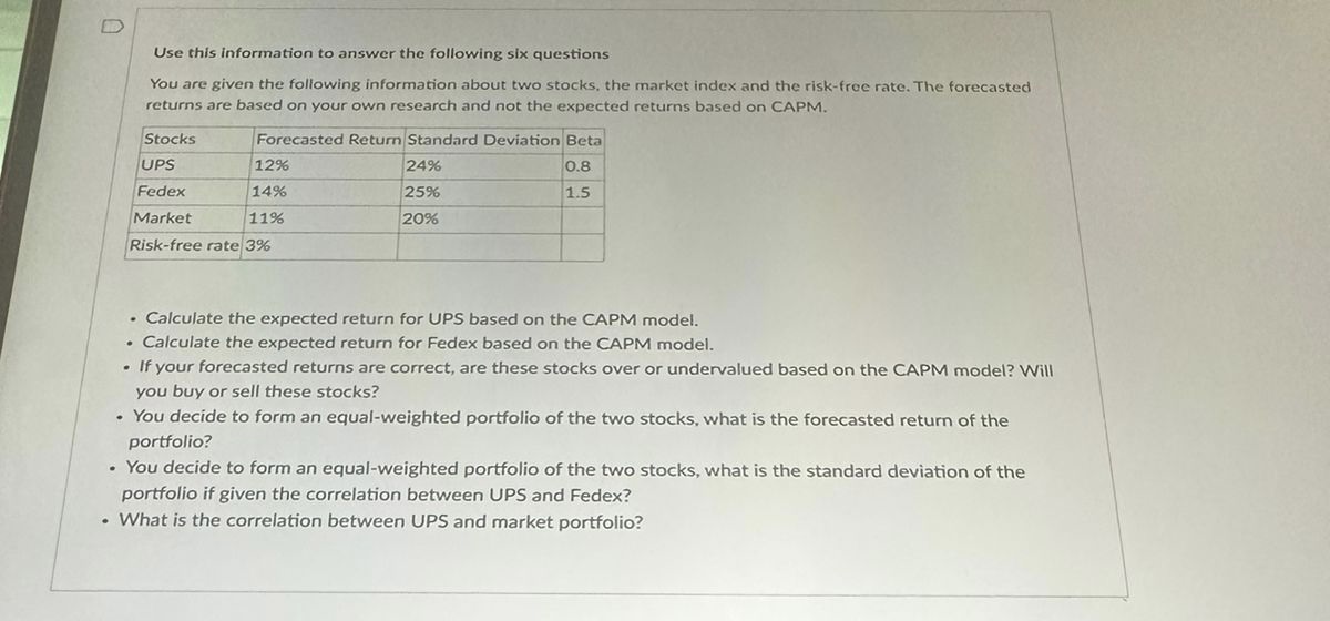 Solved Use this information to answer the following six | Chegg.com
