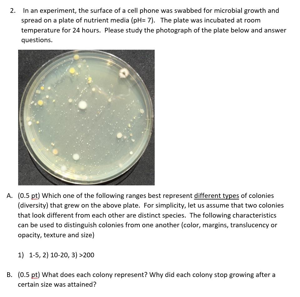 Solved 2. In an experiment, the surface of a cell phone was | Chegg.com