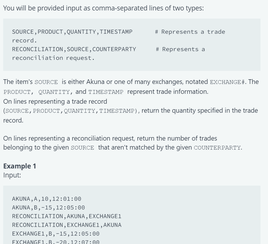 Solved 1. Trade Reconciliation - Parsing In order to verify | Chegg.com