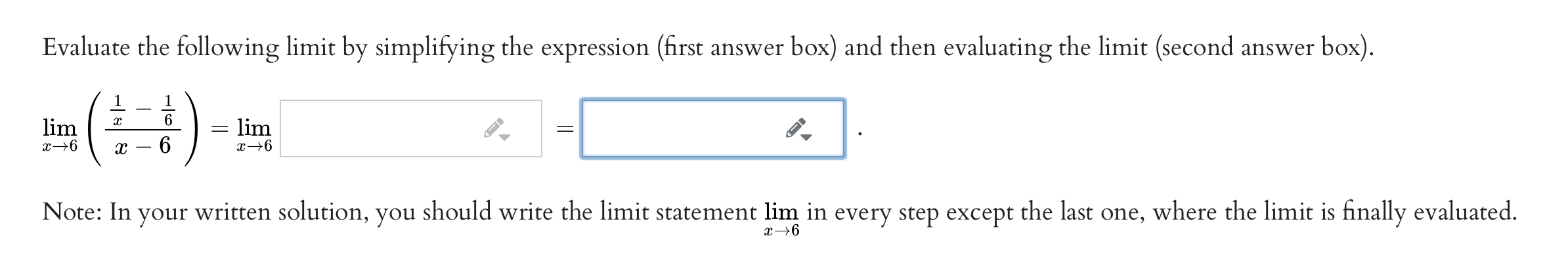 Solved Evaluate the following limit by simplifying the | Chegg.com