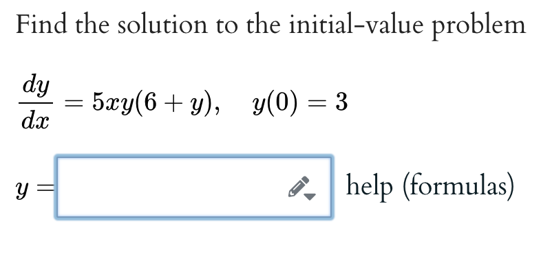 Solved Find the solution to the initial-value problem dy dx | Chegg.com