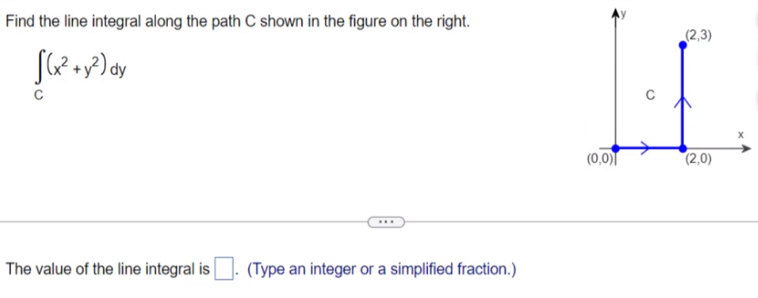 Solved Find the line integral along the path C shown in the | Chegg.com