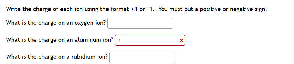 Solved Write the charge of each ion using the format +1 or | Chegg.com