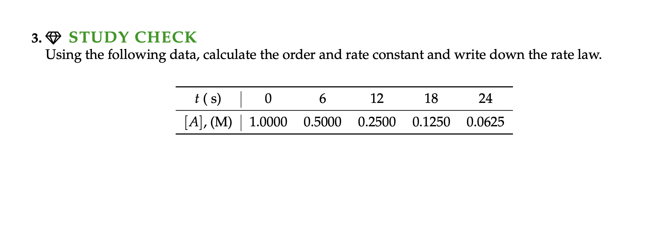 Solved 3. STUDY CHECK Using the following data, calculate | Chegg.com