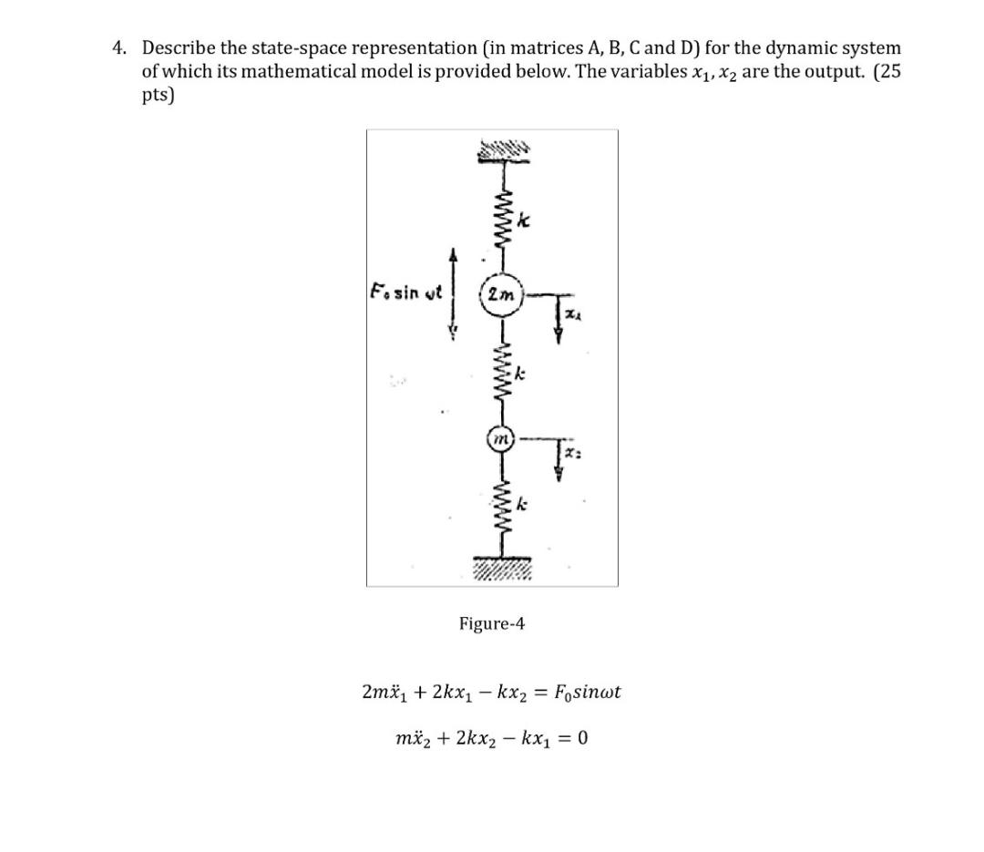 Solved 4. Describe the state-space representation in | Chegg.com
