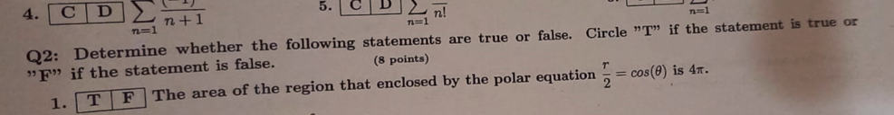 Solved 4 Q2: Determine whether the following statements are | Chegg.com