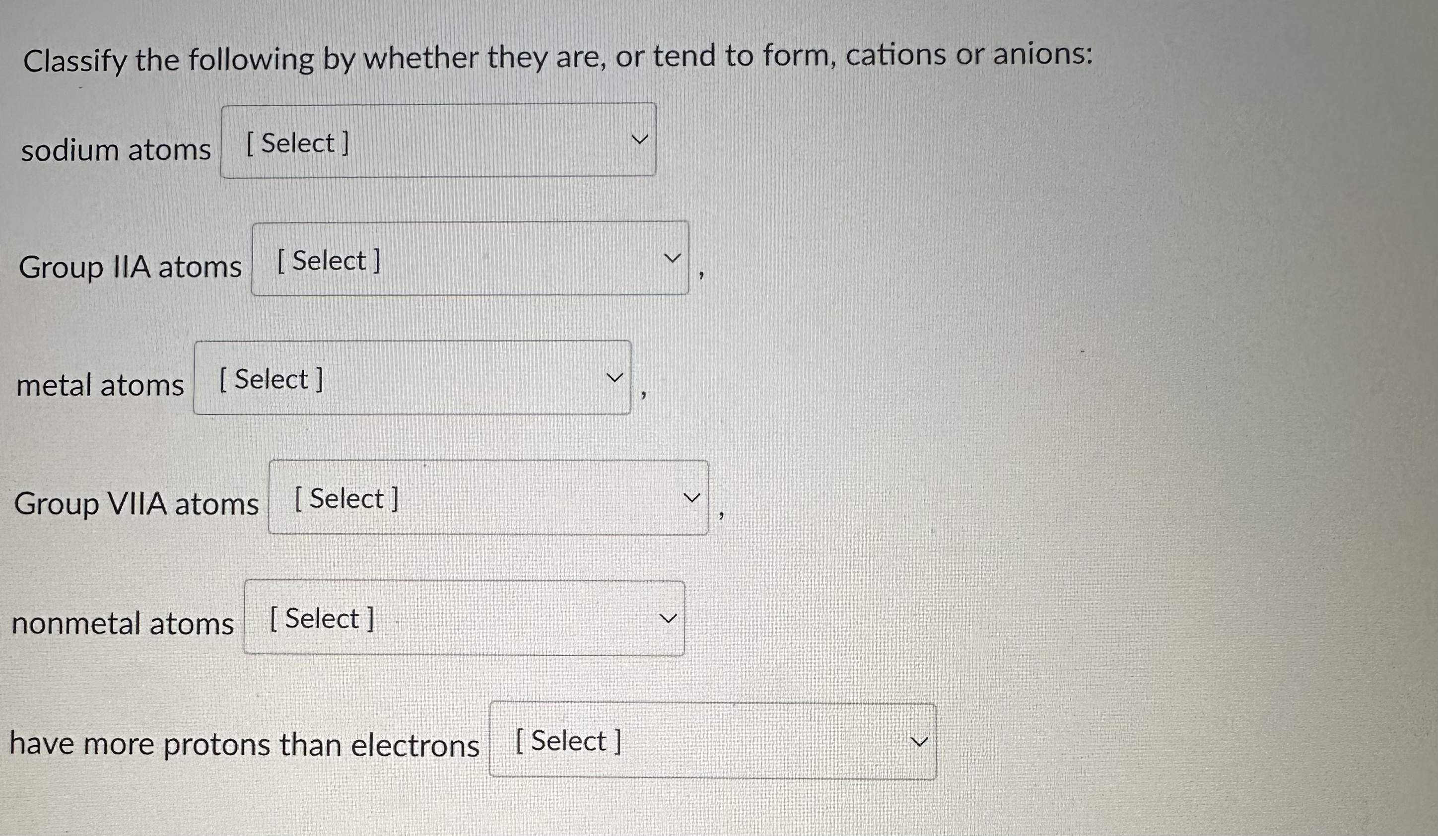 Solved Classify the following by whether they are, or tend | Chegg.com