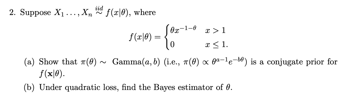 2. Suppose X1…,Xn∼iidf(x∣θ), where | Chegg.com