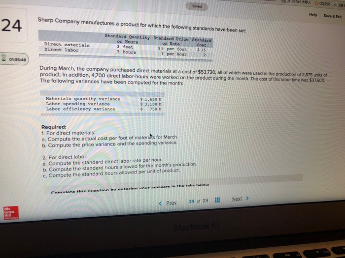 Solved Sharp Company manufactures a product for which the | Chegg.com