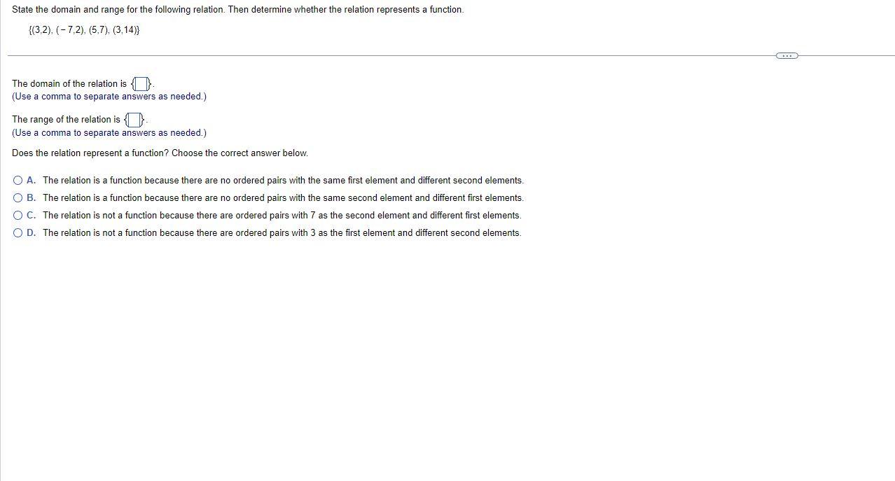 Solved State the domain and range for the following | Chegg.com