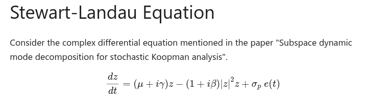 Stewart-Landau Equation Consider the complex | Chegg.com