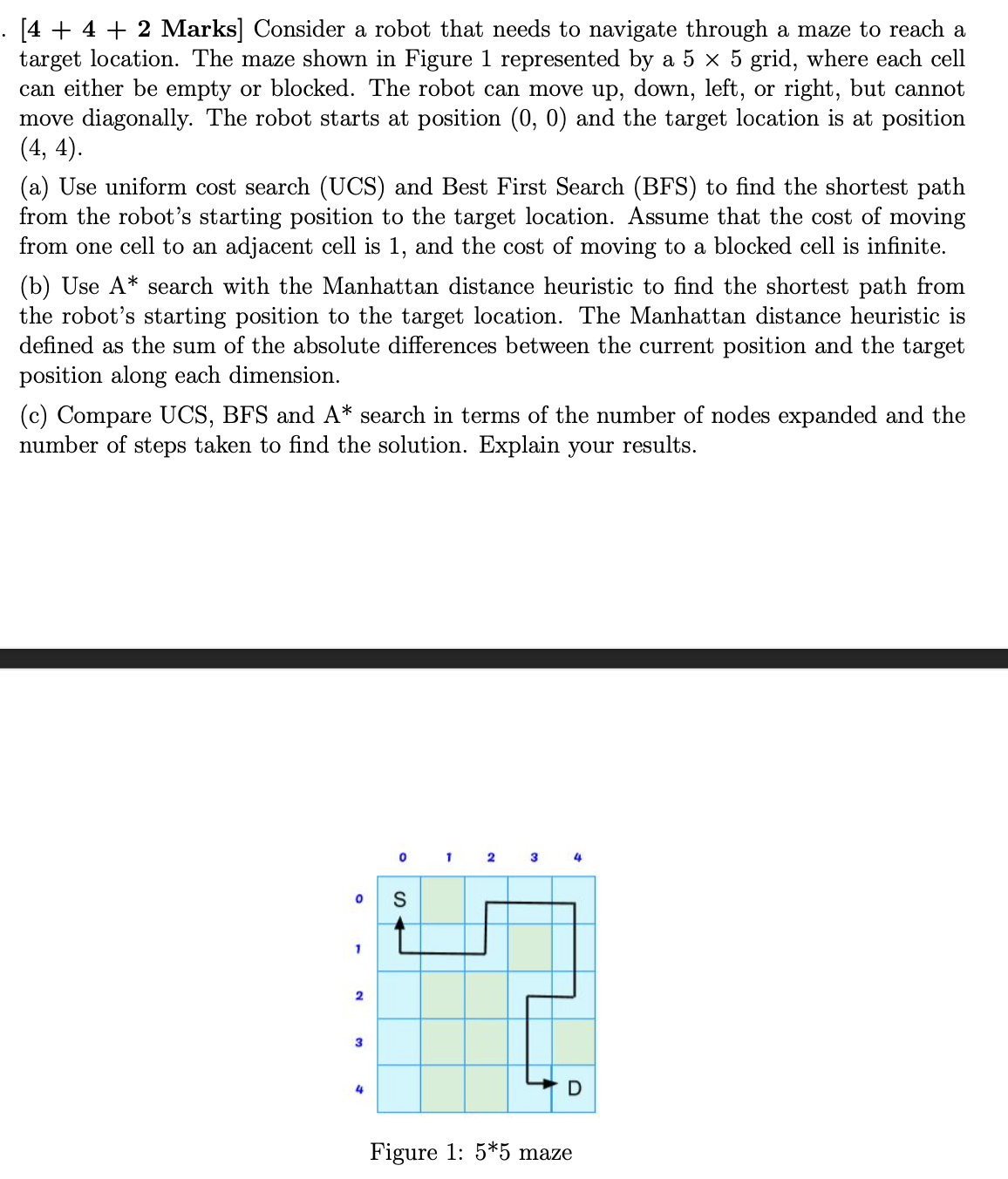 Solved [4+4+2 Marks] Consider a robot that needs to navigate | Chegg.com