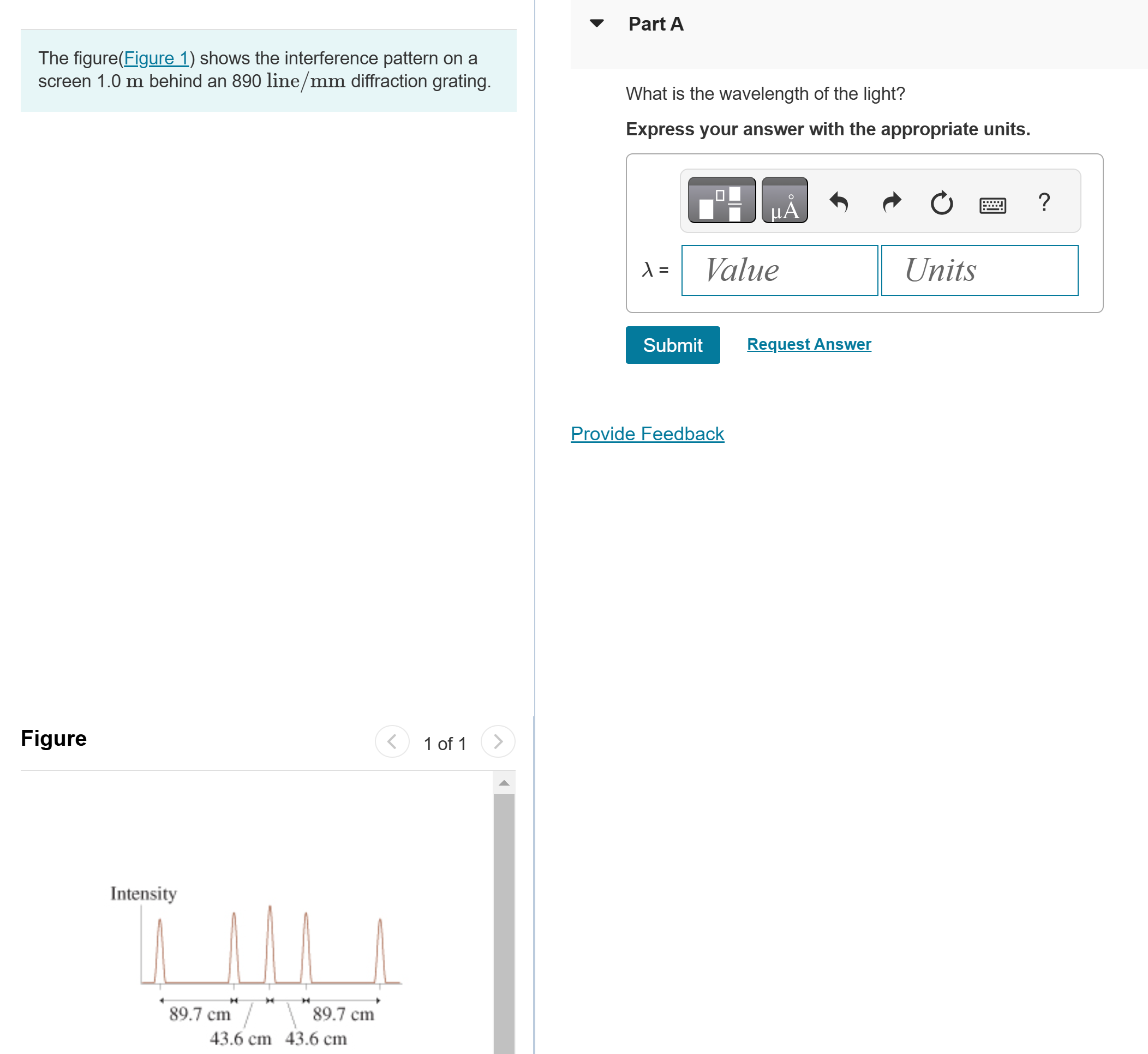 Solved The figure(Figure 1) ﻿shows the interference pattern | Chegg.com
