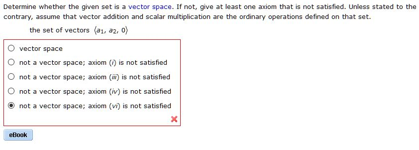 Solved Determine whether the given set is a vector space. If | Chegg.com