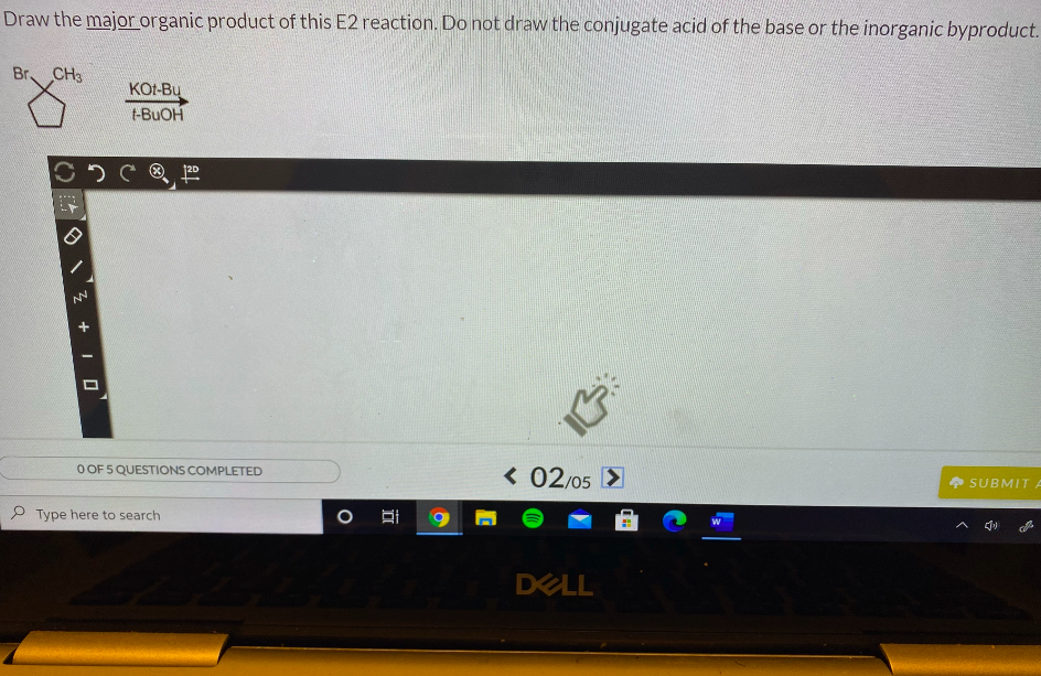Solved Draw the major organic product of this E2 reaction. | Chegg.com