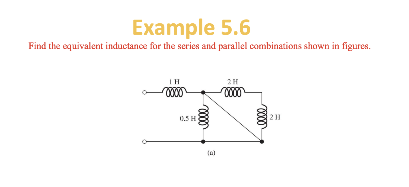 Solved Example 5.6 Find the equivalent inductance for the | Chegg.com