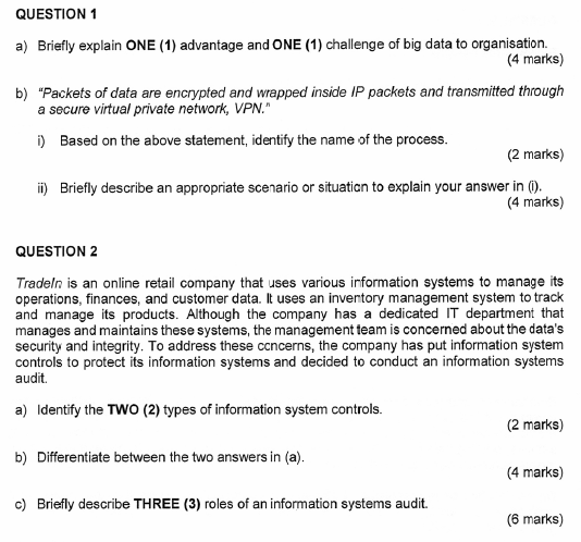 Solved QUESTION 1a) Briefly explain ONE (1) advantage and | Chegg.com Solved QUESTION 1a) Briefly explain ONE (1) advantage and | Chegg.com