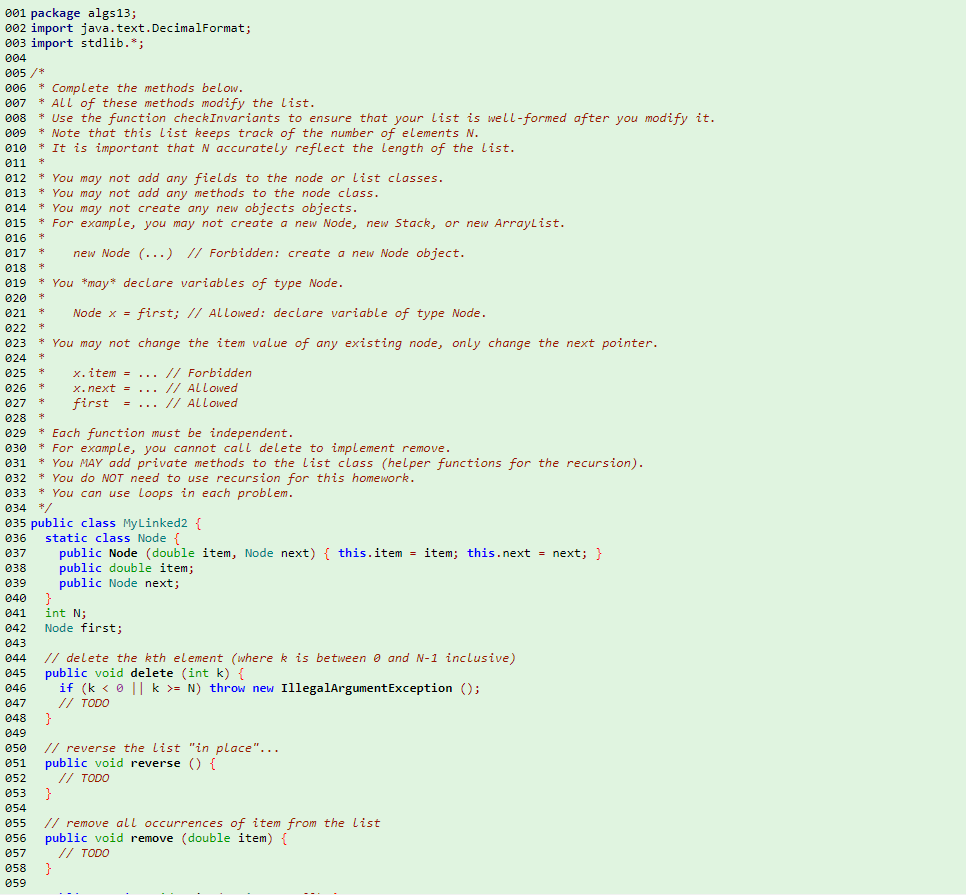 Solved / Method to create lists */ public static MyLinked2 | Chegg.com