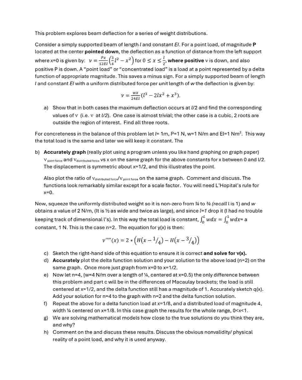 Solved by an EXPERT This problem explores beam deflection for a series of | Chegg.com