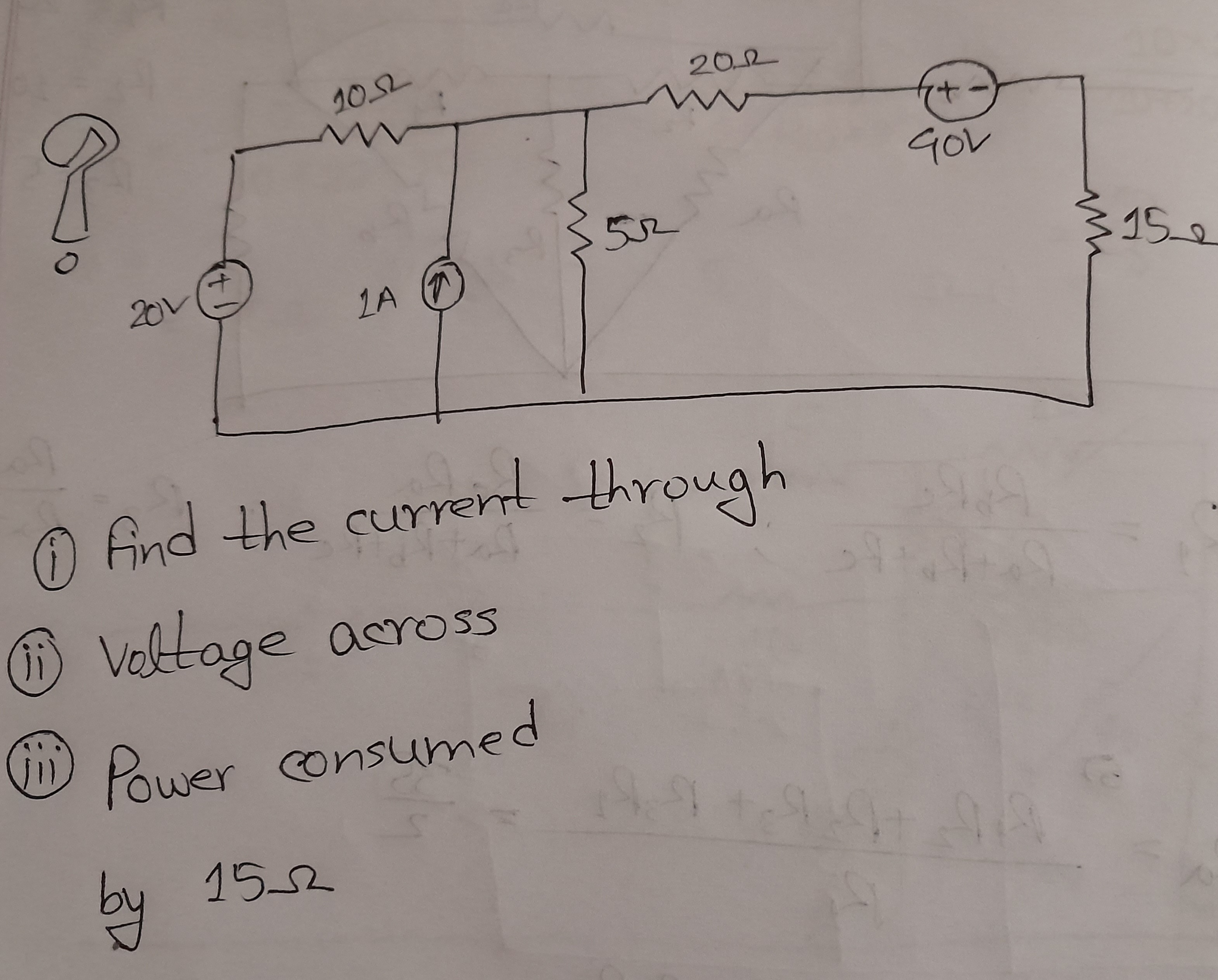 Solved (i) Find the current through (ii) Voltage across | Chegg.com