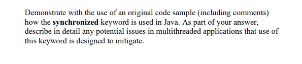 Solved Demonstrate with the use of an original code sample | Chegg.com