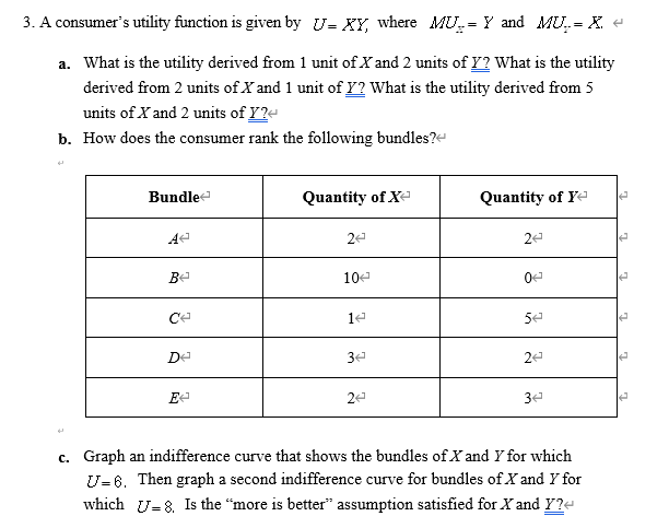 Solved A consumer's utility function is given by U=KY, where | Chegg.com