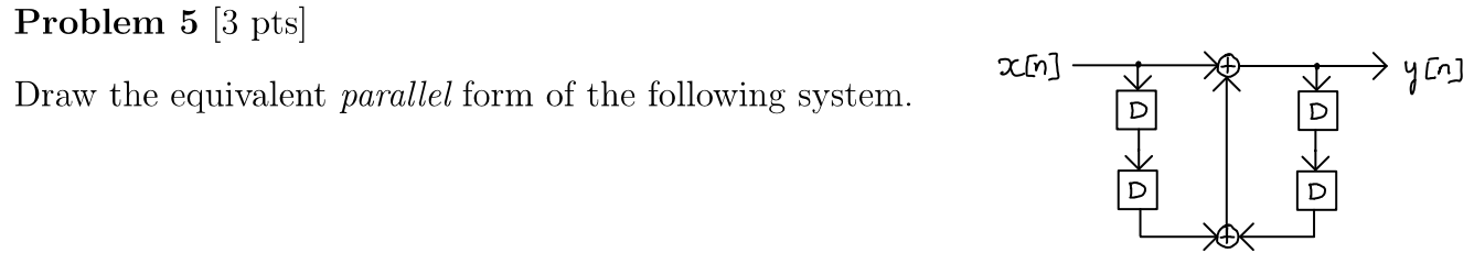 Solved Problem 5 [3 ﻿pts]Draw the equivalent parallel form | Chegg.com