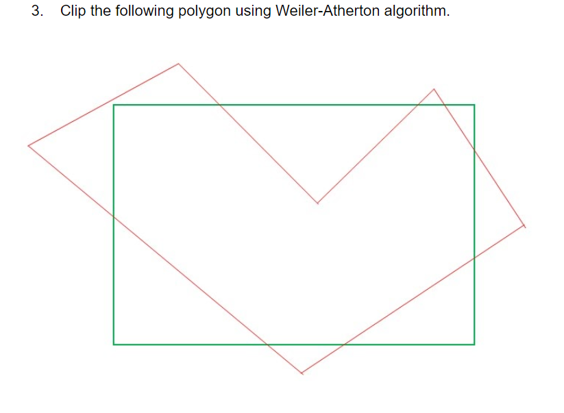 Solved 3. Clip the following polygon using Weiler-Atherton | Chegg.com