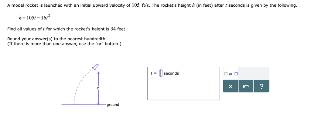Solved A model rocket is launched with an initial upward | Chegg.com