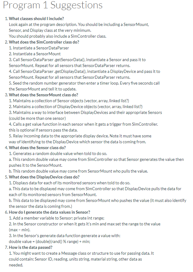 Class Outline The class outline shall list all | Chegg.com
