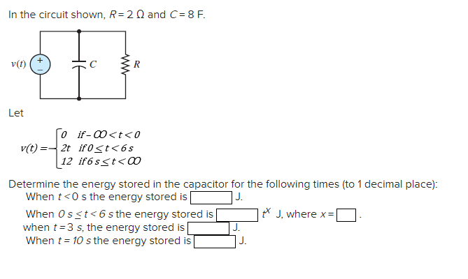 Solved In the circuit shown, R=2Ω and C=8 F. Let | Chegg.com