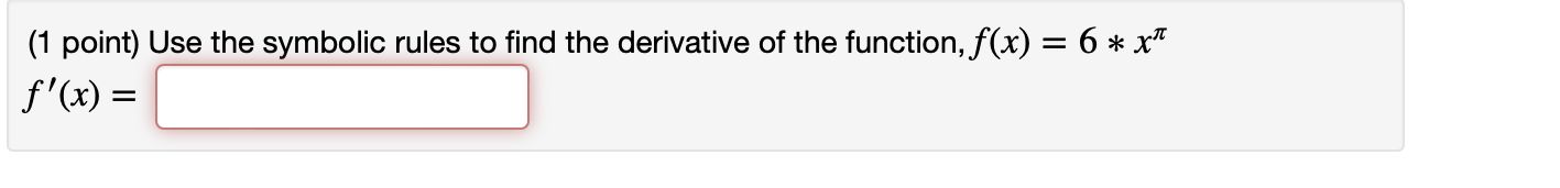Solved (1 point) Use the symbolic rules to find the | Chegg.com