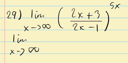 Solved 7) limx→∞(2x−12x+3)5x | Chegg.com