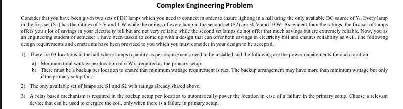 Solved Complex Engineering Problem Consider that you have | Chegg.com
