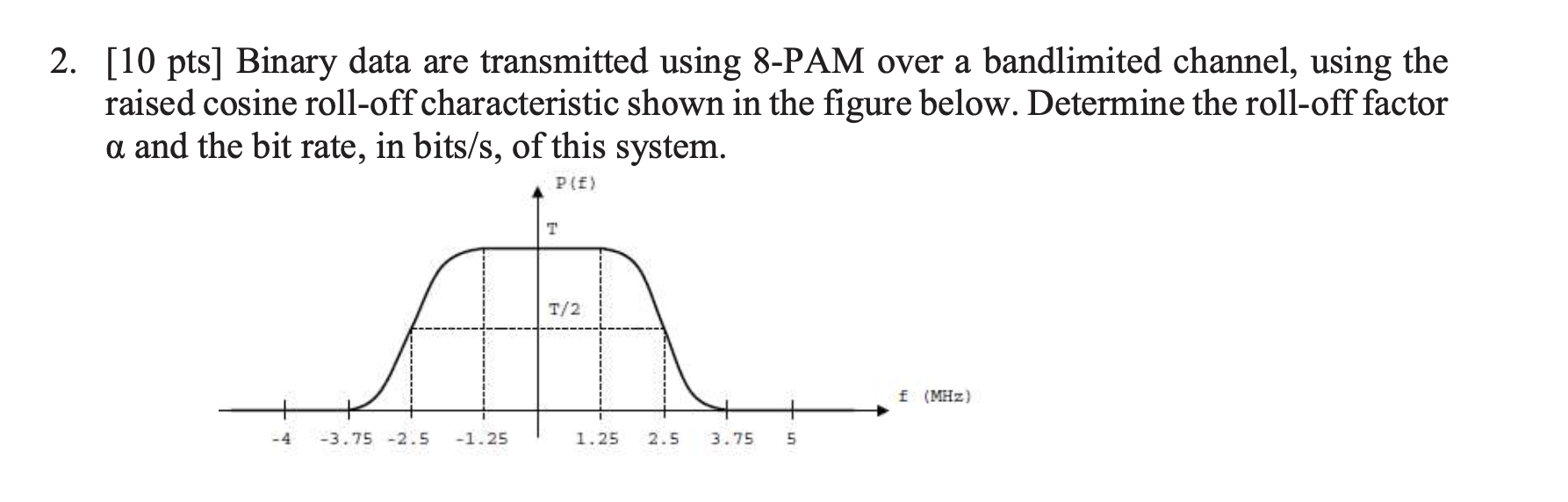 2 [10 ﻿pts] ﻿binary Data Are Transmitted Using 8 Pam