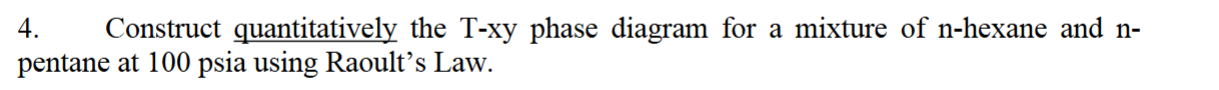 Solved 4. ﻿Construct quantitatively the T-xy phase diagram | Chegg.com