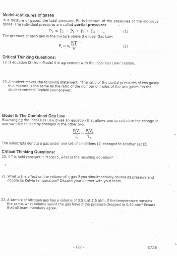 Solved Model 4: Mixtures of gases In a mixture of gases, the | Chegg.com
