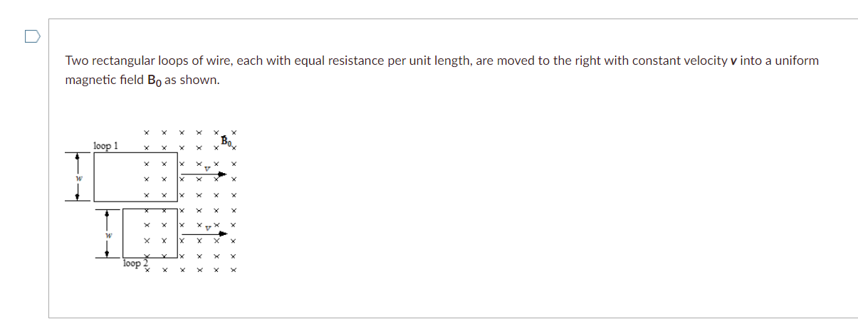 Solved Two rectangular loops of wire, each with equal | Chegg.com