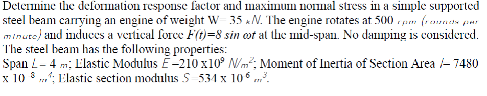 Solved Determine the deformation response factor and maximum | Chegg.com
