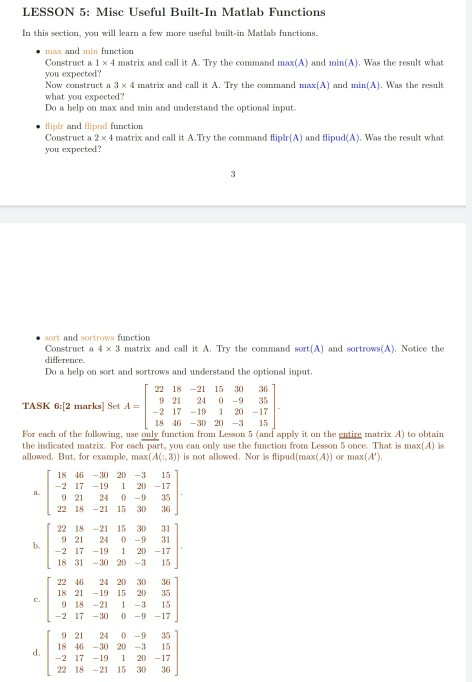 Need help creating a 5X4 matrix that has infinitely | Chegg.com
