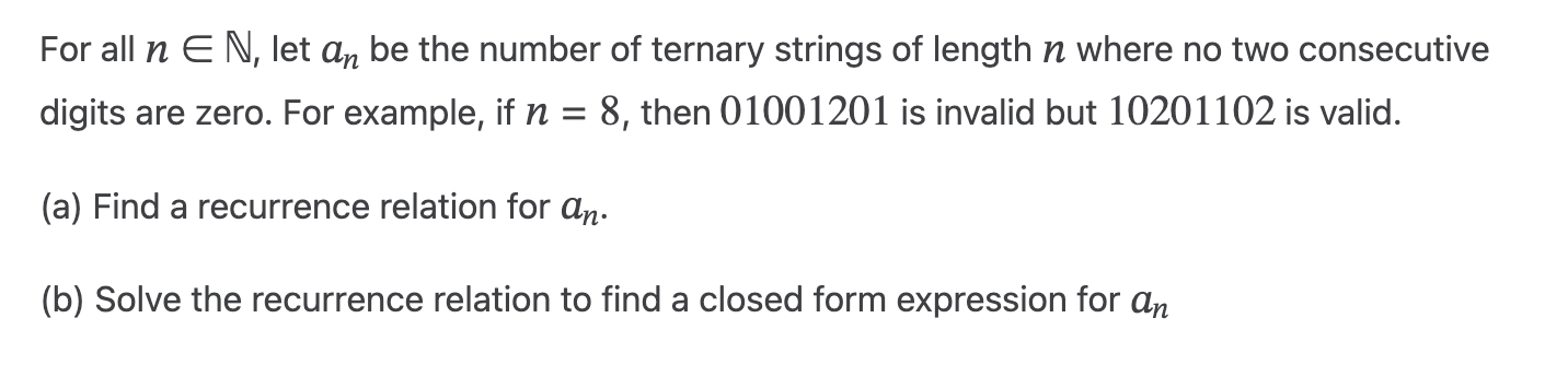 Solved For All Ninn Let An be The Number Of Ternary