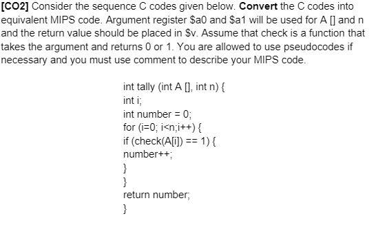 Co2 Consider The Sequence C Codes Given Below 