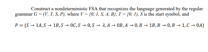 Solved Construct a nondeterministic FSA that recognizes the | Chegg.com